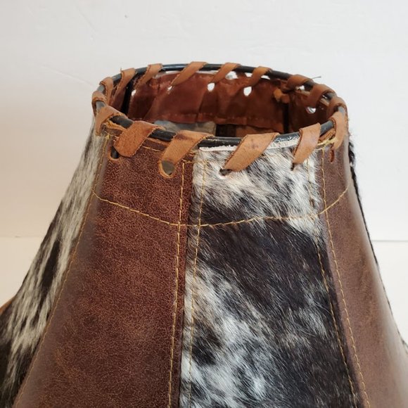 Handmade | Accents | Brown Leather And Cowhide Hand Laced Western ...